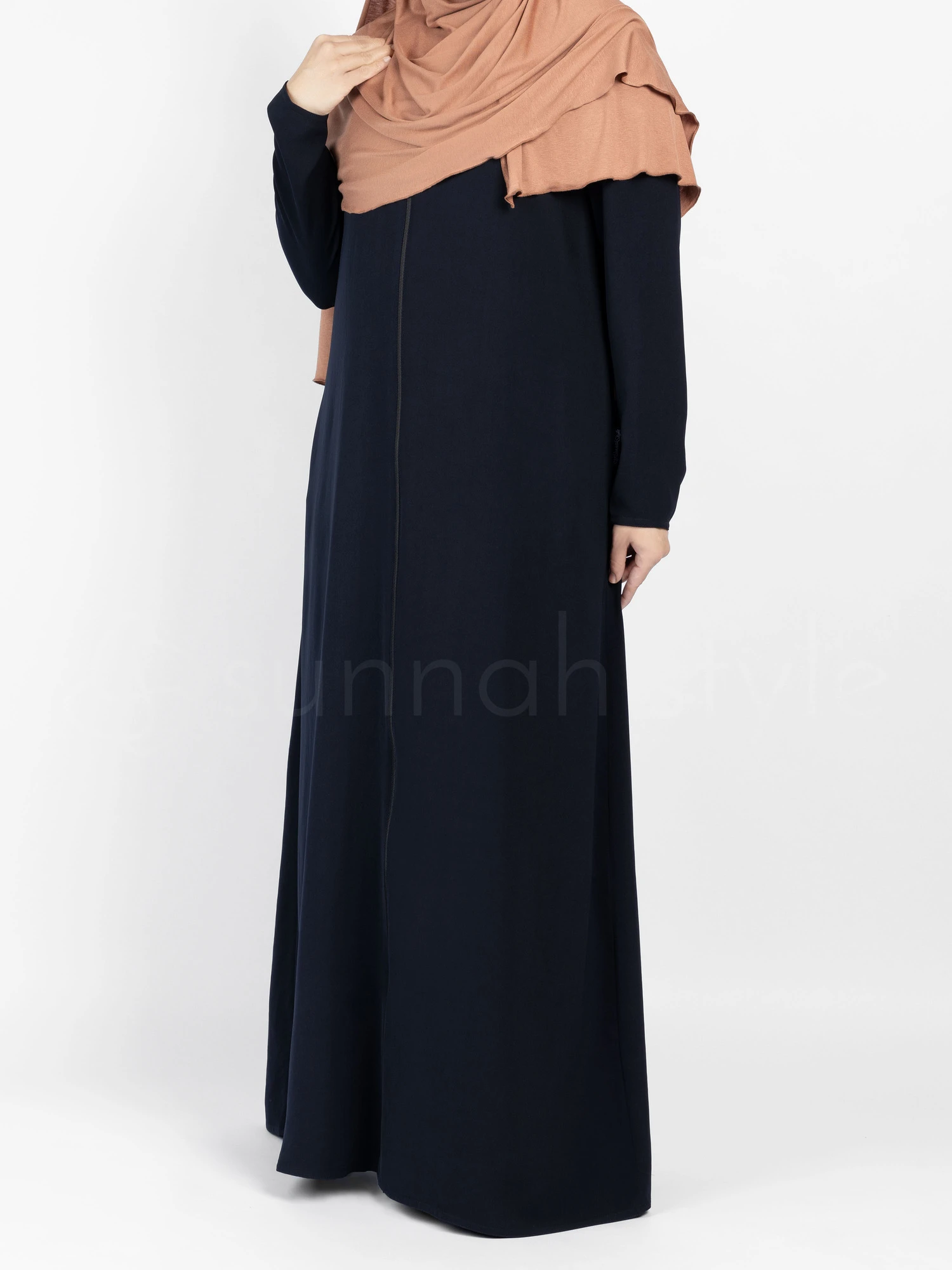 Essentials Full Zip Abaya SLIM (Navy) - True Modesty