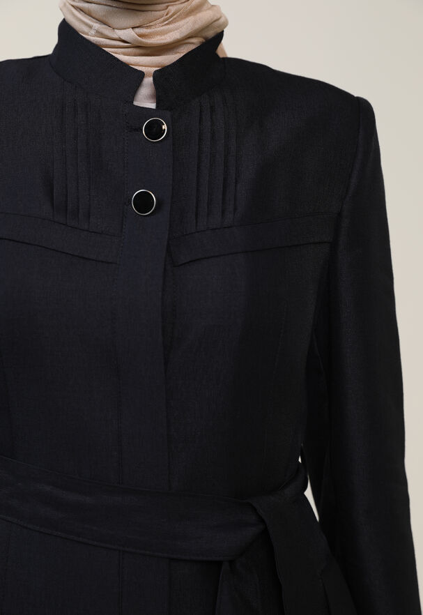 Turkish Style Abaya Coat (Black) - True Modesty