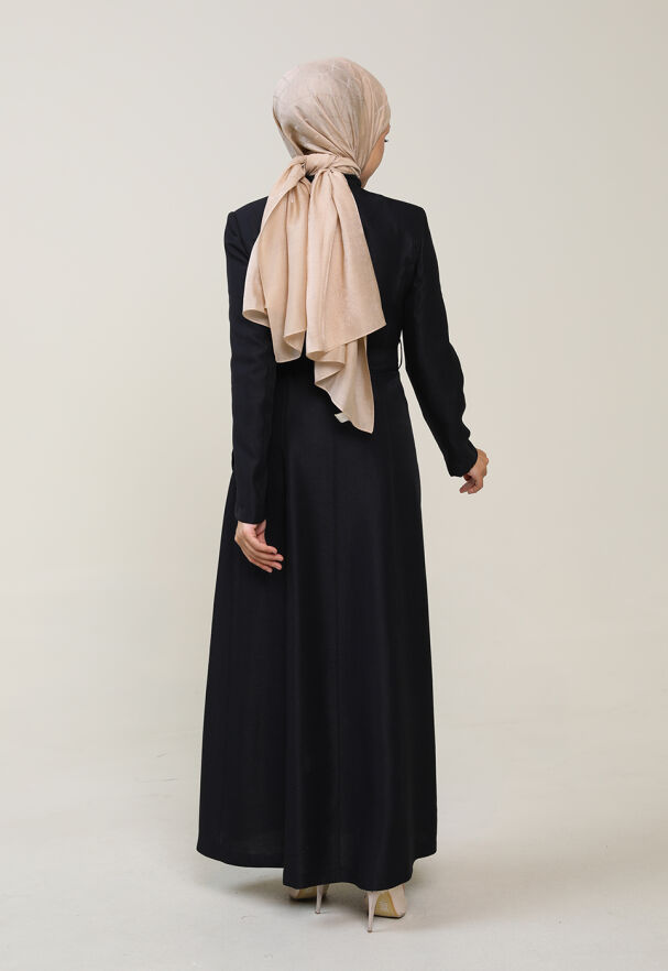 Turkish Style Abaya Coat (Black) - True Modesty